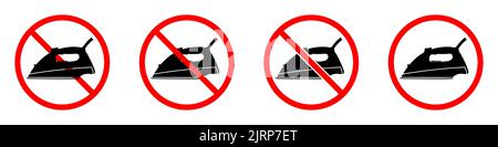 Ironing prohibition sign. Iron ban sign. No ironing sign. Vector ...