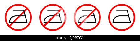 Ironing prohibition sign. Iron ban sign. No ironing sign. Vector ...