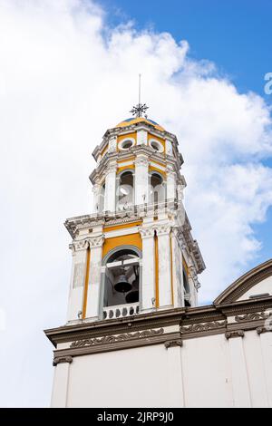 Church in the magical town of Comala in Colima, Mexico, white town ...