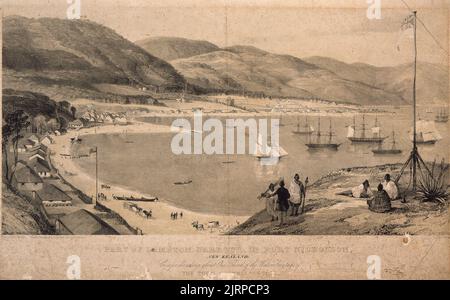 Part of Lambton Harbour, in Port Nicholson, New Zealand. 1841 by Thomas ...