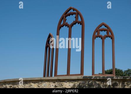 The iron window frames at Lesnes Abbey, the 12th Century built ...