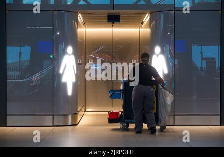 Ladies female loos (left) and male toilet / toilettes / lavatory ...