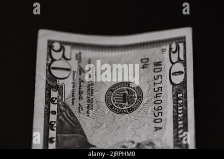 A grayscale shot of United States Dollars banknotes bills Stock Photo ...