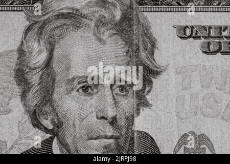 A grayscale closeup of a USD banknote - perfect for background Stock ...