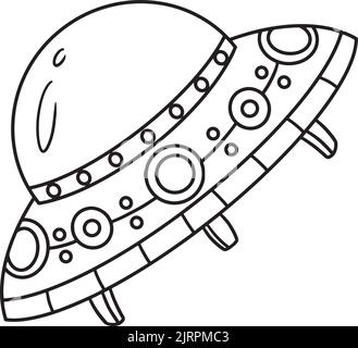 UFO Spaceship Isolated Coloring Page for Kids Stock Vector Image & Art ...