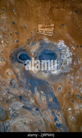Broken rock by geothermal energy with warm, rising steam Stock Photo ...