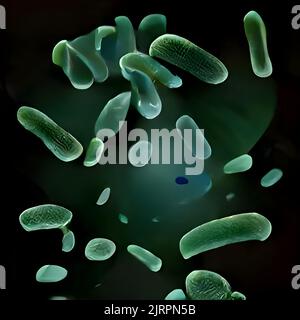 Escherichia Coli (E. Coli.) cells or bacteria under microscope Stock ...