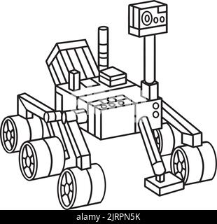 Curiosity Mars Rover Coloring Page Illustration Stock Vector Image ...