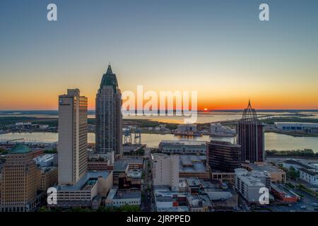Mobile, Alabama waterfront skyline at sunrise Stock Photo - Alamy
