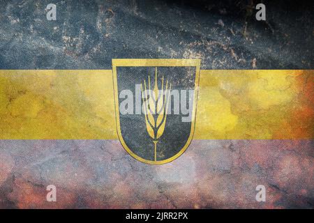 flag of German peoples Volga Germans at cloudy sky background ...