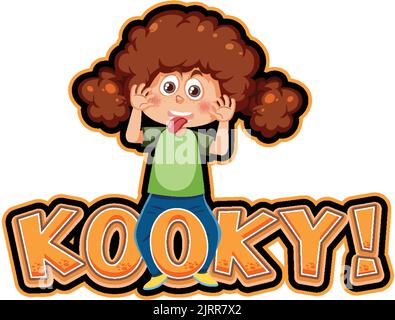 Playful cartoon character with kooky word expression illustration Stock ...