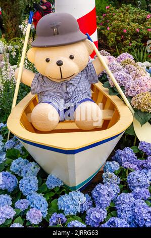 A cuddly Teddy bear at the Dutch Section in the Flower Dome at the ...