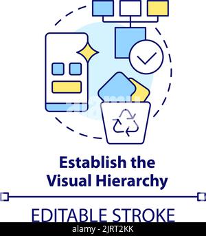 content website visual hierarchy vector. user experience, interface structure, organization flow ...