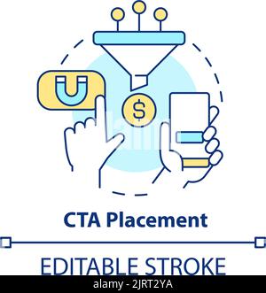 CTA concept icon. Call to action idea thin line illustration ...