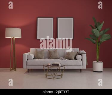 3D render of a blank picture frame on a wooden texture background Stock ...