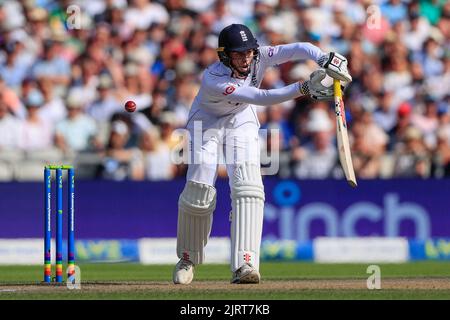 Zac Crawley of England takes a blow to the stomach Stock Photo - Alamy