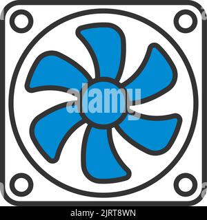 CPU Fan Icon. Editable Bold Outline With Color Fill Design. Vector ...