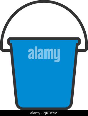 Icon Of Bucket. Editable Bold Outline With Color Fill Design. Vector ...