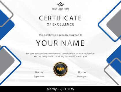Creative certificate of excellence and appreciation design Stock Vector ...