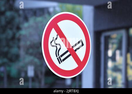 No smoking sign with a crossed out cigarette Stock Photo - Alamy