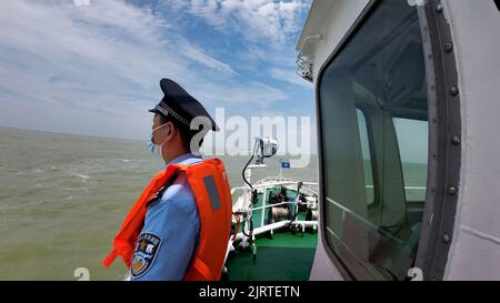 DONGYING, CHINA - AUGUST 26, 2022 - Policemen on duty during a cruise ...