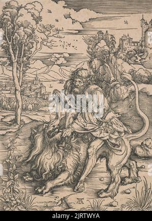Samson fighting with the lion, 1496-1497 Stock Photo - Alamy