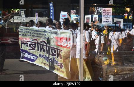 The members of the Nurses Unity held a mass rally in Kolkata for several demands, including pay ...