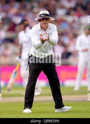 Umpire Chris Gaffaney during day four of the ICC World Test ...