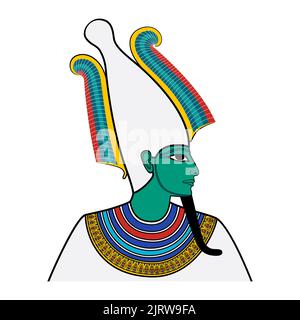 Osiris, portrait of the ancient Egypt god of afterlife, dead and ...