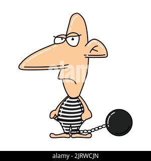 cute clipart of prisoner on cartoon version,vector illustration Stock ...