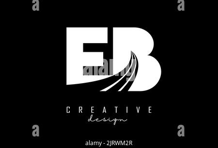 EB Letter Design with Creative Cut and Colorful Rainbow Texture. BE ...