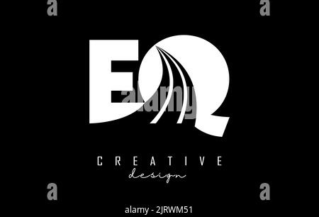 EQ Letter Design with Creative Cut and Colorful Rainbow Texture. EQ ...