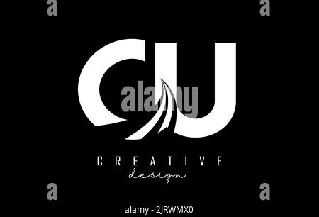 CU Letter Design with Creative Cut and Colorful Rainbow Texture. UC ...