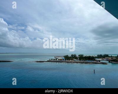 Coco Cay, Bahamas - February 13, 2022: An aerial view of Coco Cay a ...