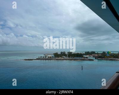 Coco Cay, Bahamas - February 13, 2022: An aerial view of Coco Cay a ...