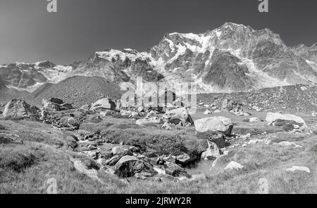 The Monte Rosa and Punta Gnifetti paks - Valle Anzasca valley Stock ...
