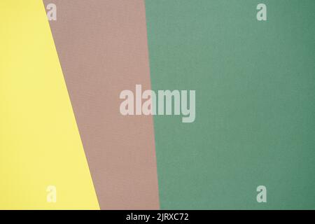 Brown, yellow, green three tone color paper background with stripes ...