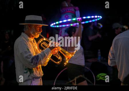 Marching French Horn player, Lantern Procession, Trout Lake, John ...