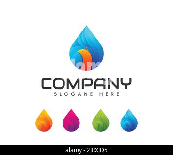 Bird water drop logo icon vector design. Peace bird in water drop ...