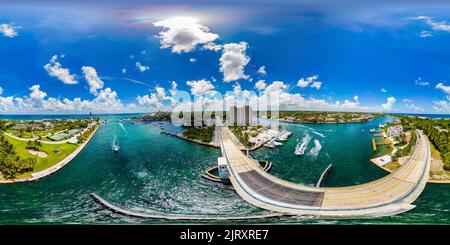 360° view of Aerial photo Pompano Beach Fisher Family fishing pier - Alamy