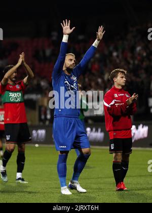 NIJMEGEN - (l-r) Ivan Marquez of NEC Nijmegen, NEC Nijmegen goalkeeper ...
