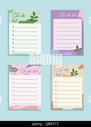 A colorful illustration pack of a nature themed weekly schedule planner ...