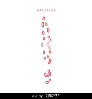 Maldives Blank Vector Map Isolated on White Background. High-Detailed ...