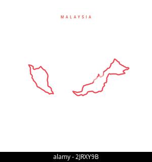 Malaysia map. Blank vector map of the Country. Borders of Malaysia for ...