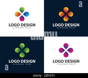 set of Modern logo concept design for fintech and digital finance ...