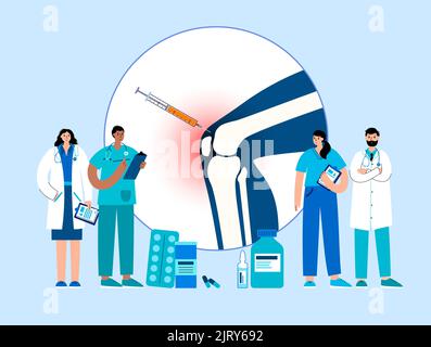 Knee injection, illustration Stock Photo - Alamy
