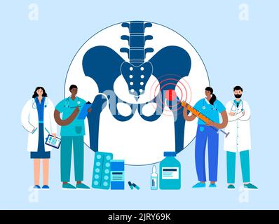 Hip joint injection, illustration Stock Photo - Alamy