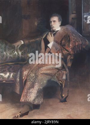 WILLIAM GILLETTE (1853-1937) American actor in his role as Sherlock ...