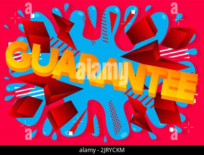 Guarantee. Word written with Children's font in cartoon style Stock ...
