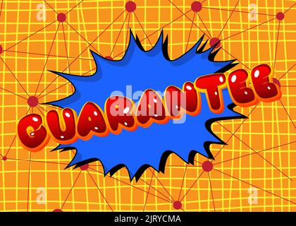 Guarantee. Word written with Children's font in cartoon style Stock ...